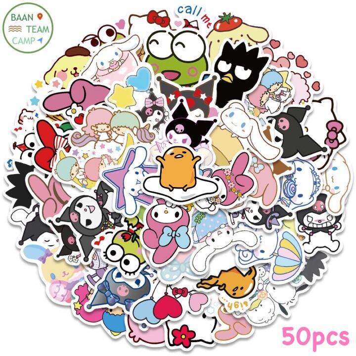 สติ๊กเกอร์ Sanrio 387 ซานริโอ 50ชิ้น กันน้ำ คละลายไม่ซ้ำแบบ Sticker