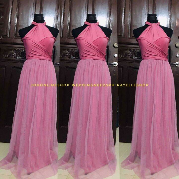 old rose infinity dress with tulle | Lazada PH