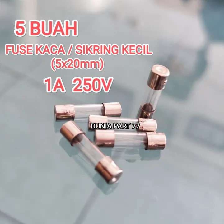 (5 BUAH) FUSE SIKRING 1A SEKRING 1A SIKRING 1 AMPERE 250v bodi kecil ...