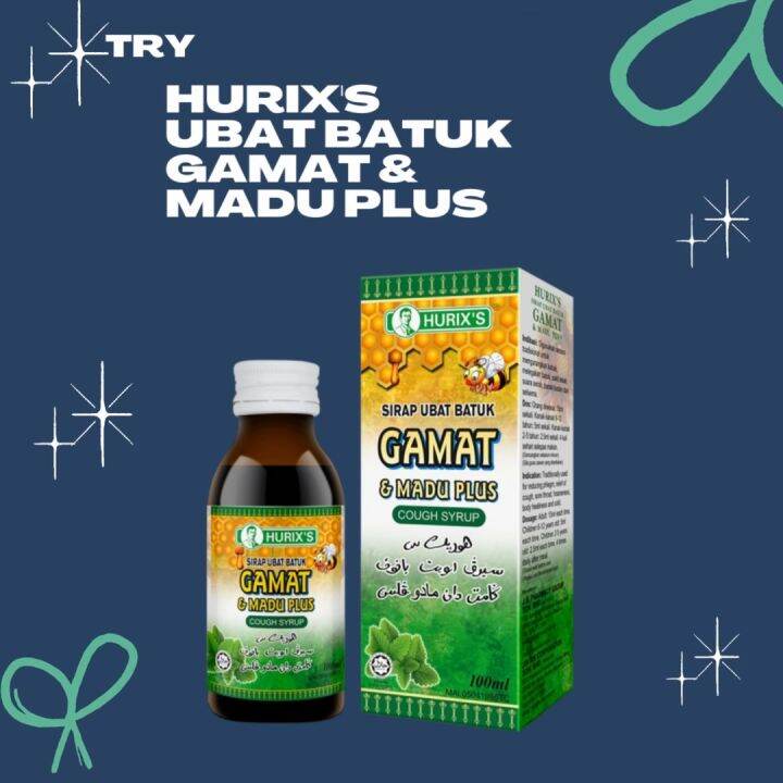 HURIX UBAT BATUK GAMAT&MADU PLUS 100ML | Lazada