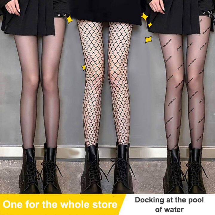 IVY Spring Summer Silk Stockings Women Fishing Net Sexy Black Silk Long ...