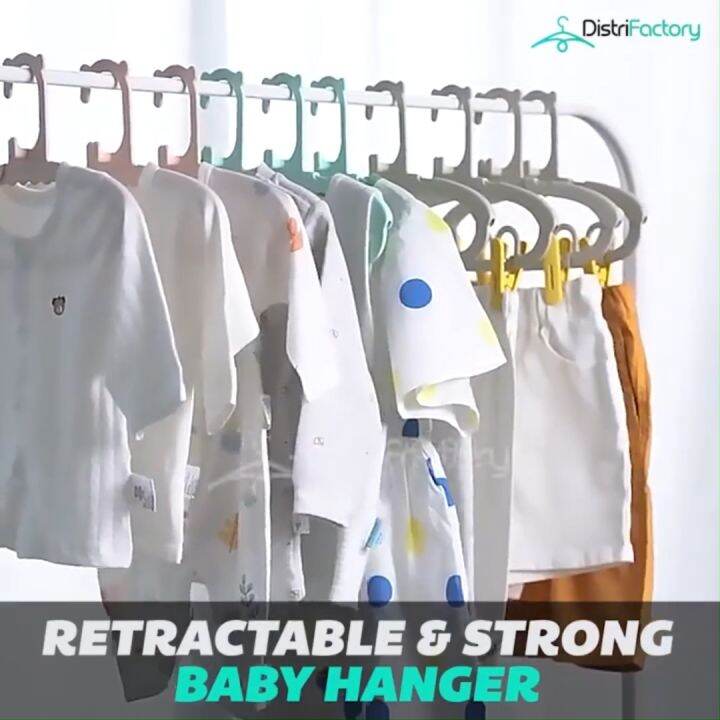 Space Saving Retractable Hanger with Trouser Clip Vertical Hanging Kid ...