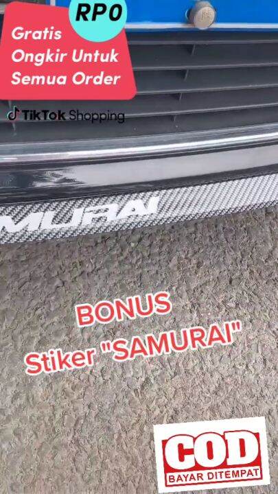 Lips Bumper Mobil Universal Samurai HITAM CARBON Panjang 2,5M List Lip ...