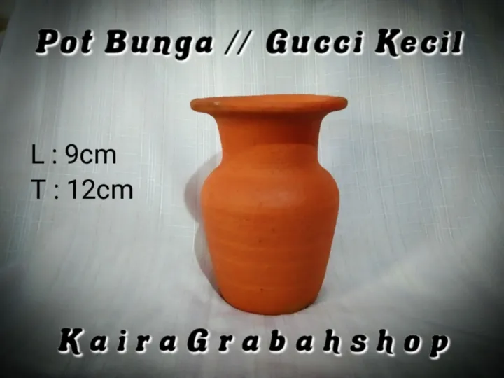 New Pot// Gucci // Vas Bunga ukuran kecil // Tempat Bunga//Tanah Liat ...