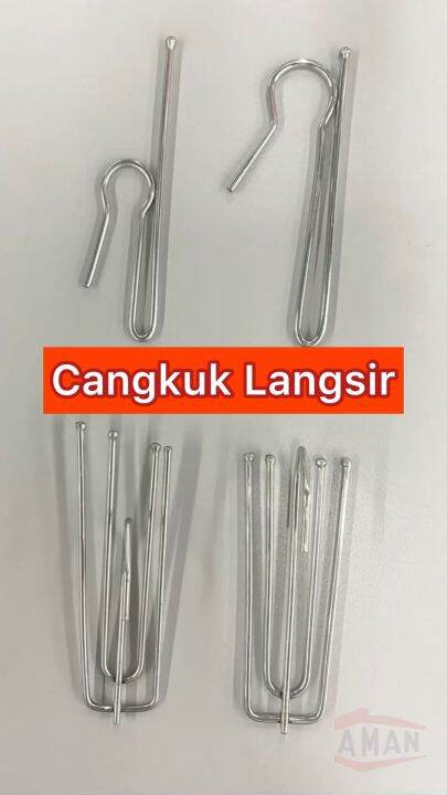 50PCS 10PCS Curtain Pleat Hook Cangkuk Langsir Metal Besi Adjust Hook ...