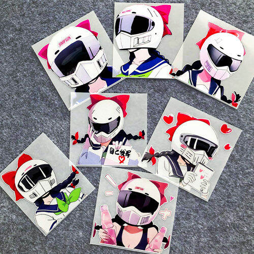 Stiker helm badan sepeda motor listrik, kartun, Stiker Motor reflektif ... Stiker helm badan sepeda motor listrik, kartun, Stiker Motor reflektif ...