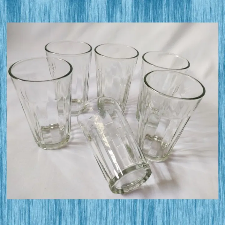 6PCS DRINKING GLASS BASO #8812 CLEAR GLASS 11oz | Lazada PH