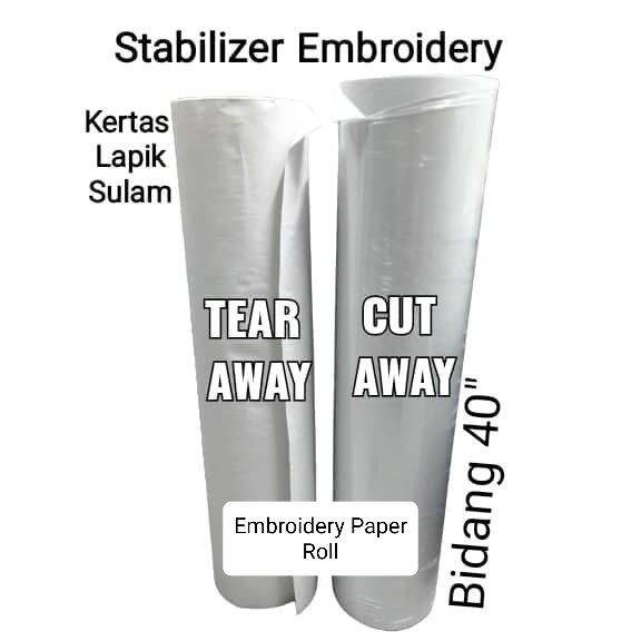 40" Kertas Lapik Sulam Tear Away Embroidery Stabilizer | Lazada