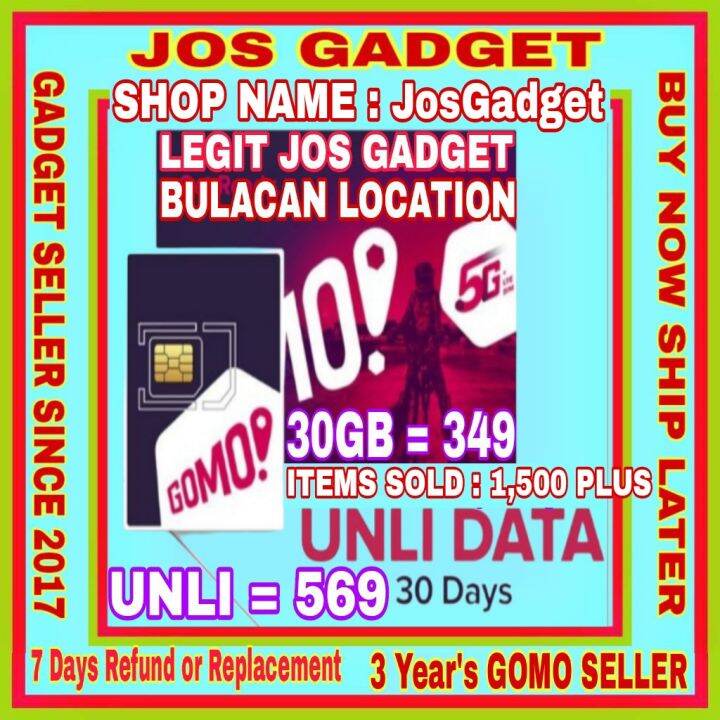 GOMO SIM UNLI DATA FOR 30 DAYS / 30GB NO EXPIRY | Lazada PH