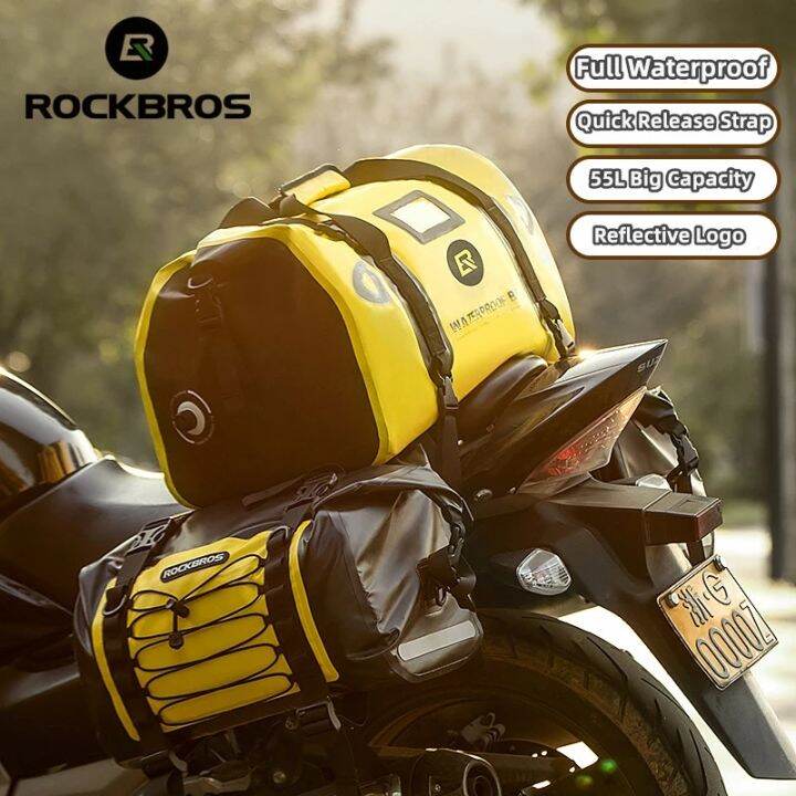 ROCKBROS Motorcycle Bag 55L Waterproof Motorcycle Seat bag Portable ...
