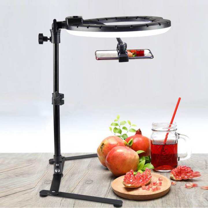 Cell phone stander LED Ring Light With Long Arm Stand Selfie Lamp ...