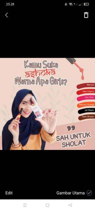 Kutek Ashoka Nail Henna Warna Red Cherry 5 ml | Lazada Indonesia