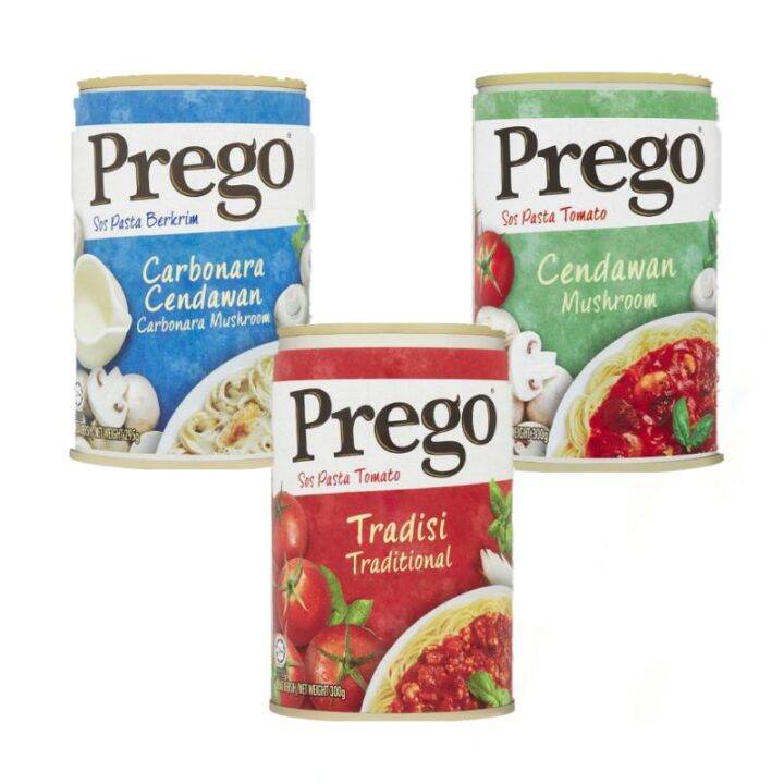 Prego Pasta Sauce Tin Traditional Bolognese / Carbonara Mushroom ...