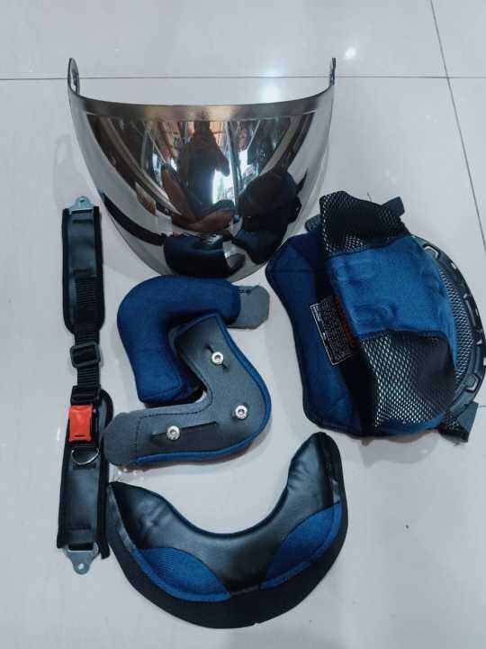Busa helm fullset ink cx22 kancing 3 + tali helm + kaca helm visor ink ...