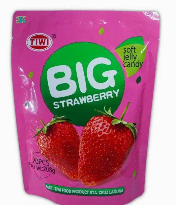 TRIPLE K TIWI BIG STRAWBERRY SOFT JELLY CANDY, 20 PCS PER PACK | Lazada PH