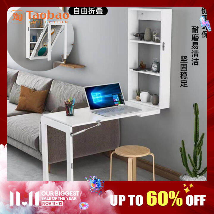 Wall Folding Table Invisible Table Solid Wood Small Apartment ...