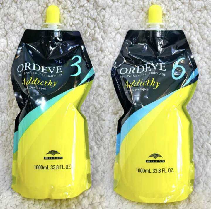 MILBON ADDICTHY CREME DEVELOPER 1000 ML. 3% 6% สำหรับผสมสีผม | Lazada.co.th