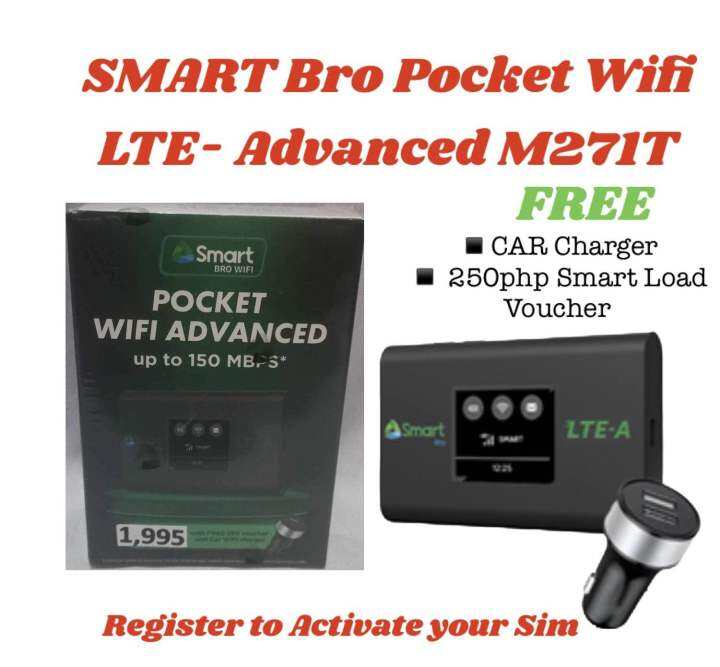 SMART BRO Home Prepaid Pocket Wifi M271T with Car Charger | Lazada PH