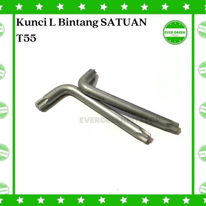 SATUAN Kunci L Bintang T55 Pendek TIDAK LUBANG T 55 Model L 12 cm ...
