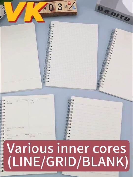 Vk Refillable Notebook Double Spring Notepad School Supplies Stationary Metal Coil Notebooks