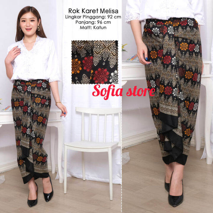 Rok Katun Pinggang Karet Motif Batik Rok Melisa Bawahan Kebaya Kutubaru ...