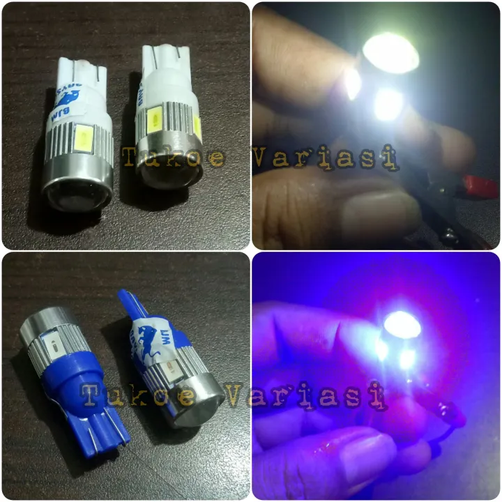 Lampu Senja Led T10 Lensa 5 Mata Putih Biru | Lazada Indonesia