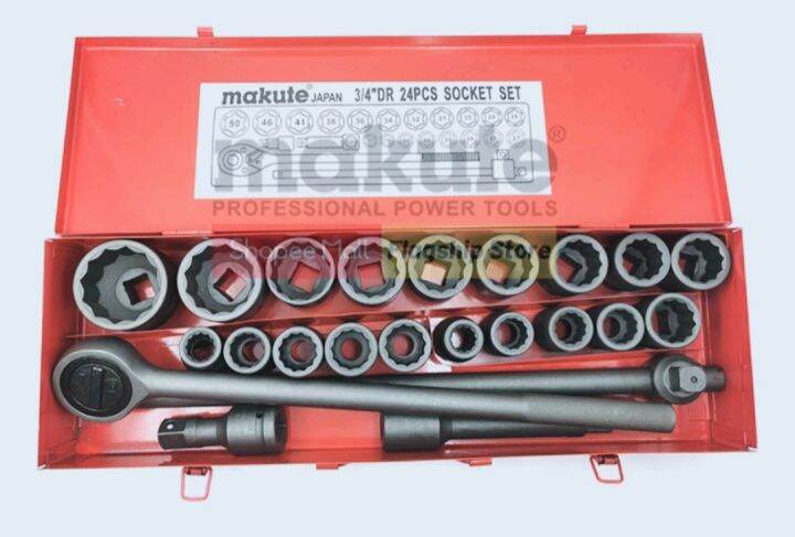 Heavy-duty Original Makute Japan 3/4 Drive Socket Set (24Pcs set ...