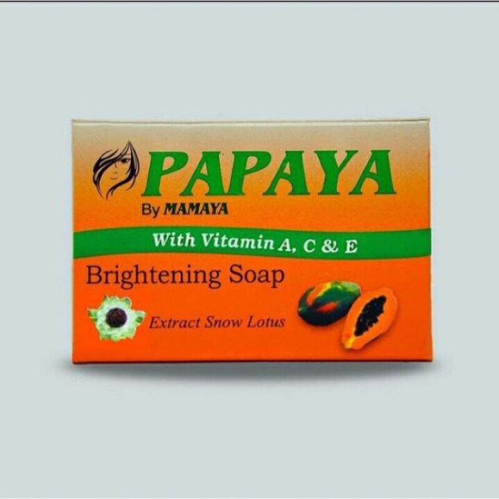 MAMAYA Papaya Brightening Soap With Vitamin A, C & E / Sabun Papaya ...