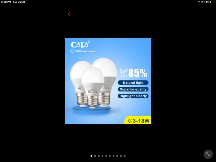 CATA LED Bulb( Day Light & Warm White) | Lazada PH