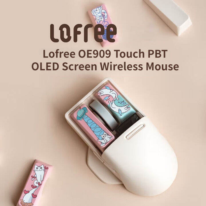 Original Lofree Touch PBT Wireless Mouse OLED Screen PAW 3805 Sensor 4000 DPI mouseTriple Mode ...