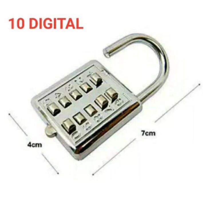 Gembok Padlock Kombinasi Nomor Angka dengan 10 Digit Tombol Angka ...