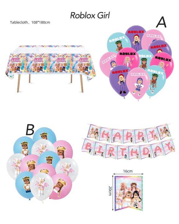 Roblox Girl 12inch Latex Balloons Roblox Girl Pennant Bunting Table ...