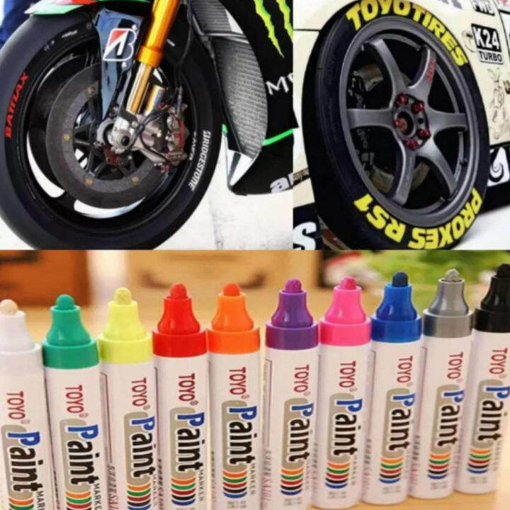 AUTOFun Spidol Cat Tahan Air Ban Mobil Spidol Cat Grafiti Jejak ...