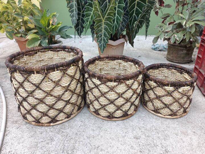 Rattan planter no stand ekis design #1 | Lazada PH