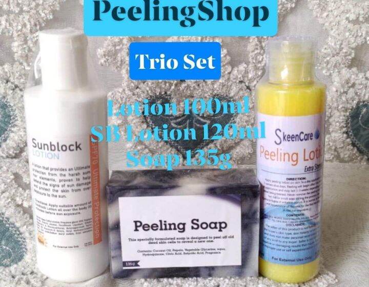 Trio ¹100ml Peeling Lotion +Sunblock Lotion 120ml +Peeling Soap 135g ...