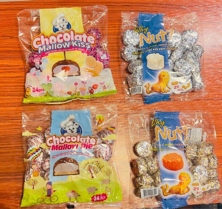 Chocolate Mallow pie (Mallow Pie, Mallow kiss, Nut chocolate, Nut white ...