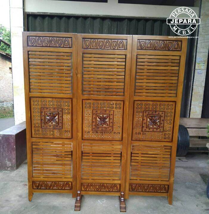 Sketsel jati / Penyekat ruangan jati minimalis / Pembatas ruangan jati ...