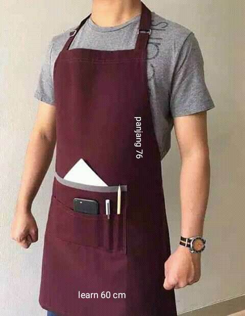 apron barista, bahan kain dril, ukuran bisa request. | Lazada Indonesia