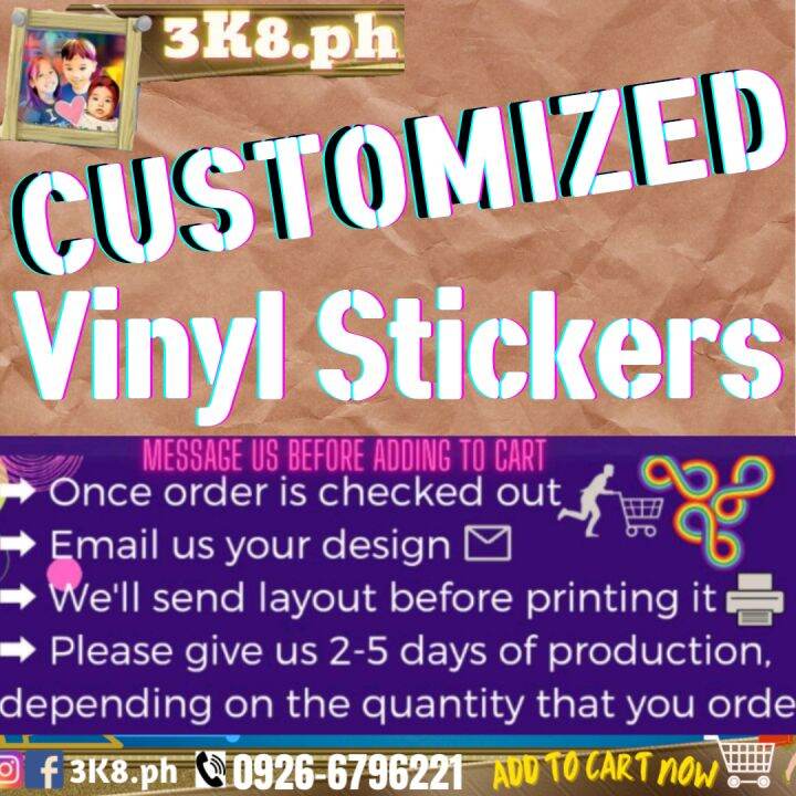 CUSTOMIZED VINYL WATERPROOF STICKER | TRANSPARENT STICKER | ORDINARY ...