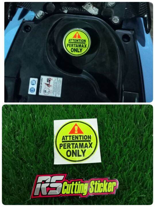 sticker attention Pertamax only sticker cutting untuk di tutup tangki ...