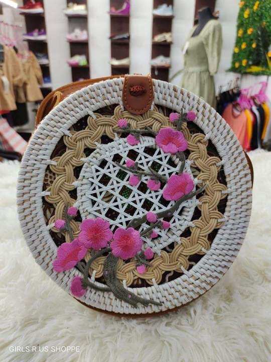 Authentic White Round Native Rattan Shoulder Bag | Lazada PH