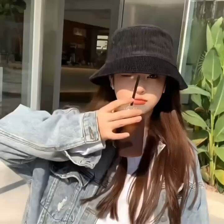 MQ29 หมวกบักเก็ตลูกฟูก กำมะหยี่ กันแดด สามารถพับเก็บได้ สีพื้น มีให้ ...