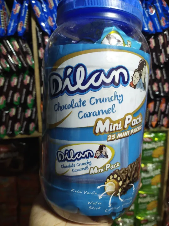 cemilan wafer Dilan Chocolate crunchy caramel mini pack isi 25 pcs ...