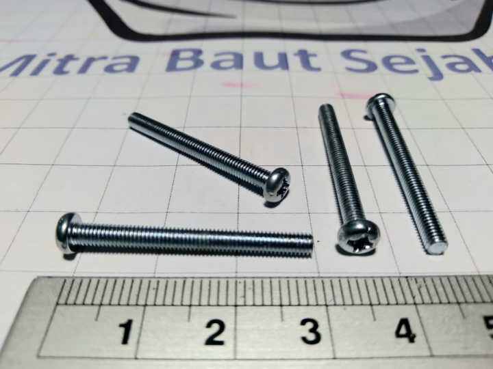 10 Pcs Baut jp M3 x 30 Galvanis / Sekrup / Skrup jp m3 x 30 Panjang 3 cm kunci obeng plus ...
