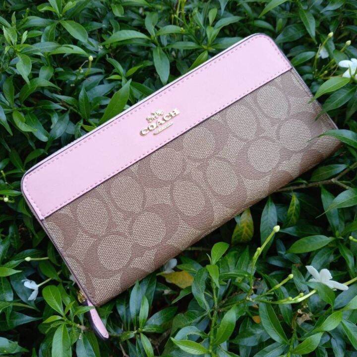 COACH ACCORDION ZIP WALLET IN SIGNATURE CANVAS | Lazada.co.th