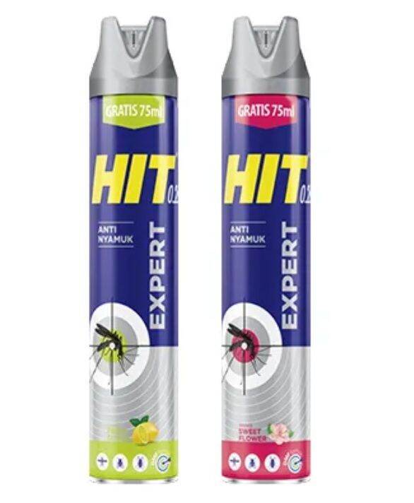 hit aerosol expert 600 ml anti nyamuk 2 varian, citrus dan sweet flower ...