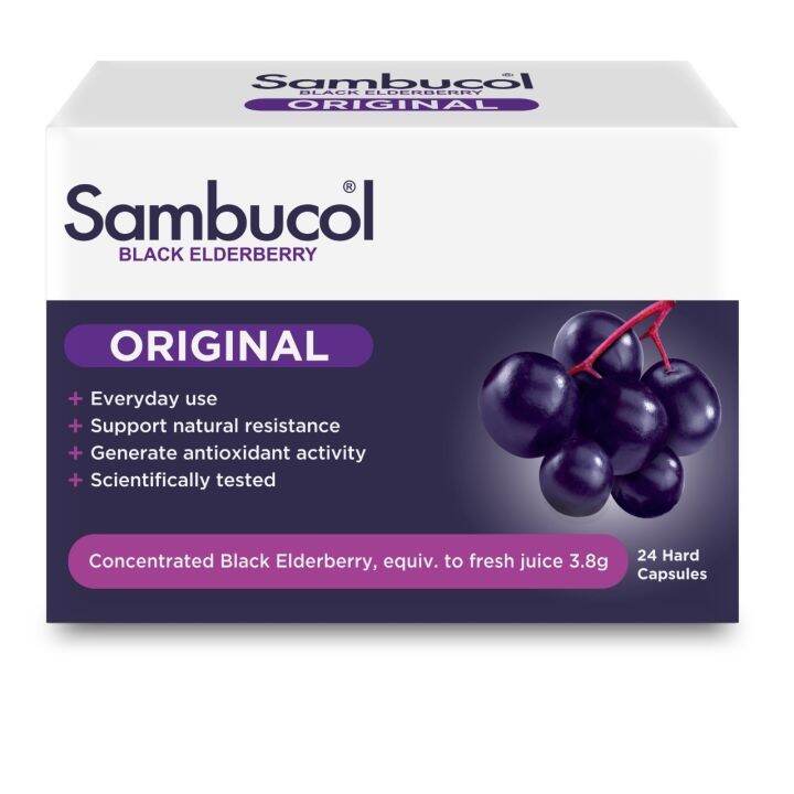 Sambucol Black Elderberry Capsule แซมบูคอล แบล็ค เอลเดอร์เบอรี่ แคปซูล ...