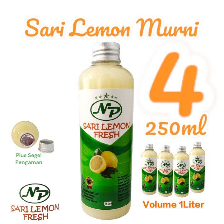 PAKET HEMAT 1 LITER/ SARI LEMON FRESH NP /4BOTOL 250ML MINUMAN PENDAMPING DIET SEHAT/ SARI LEMON ...