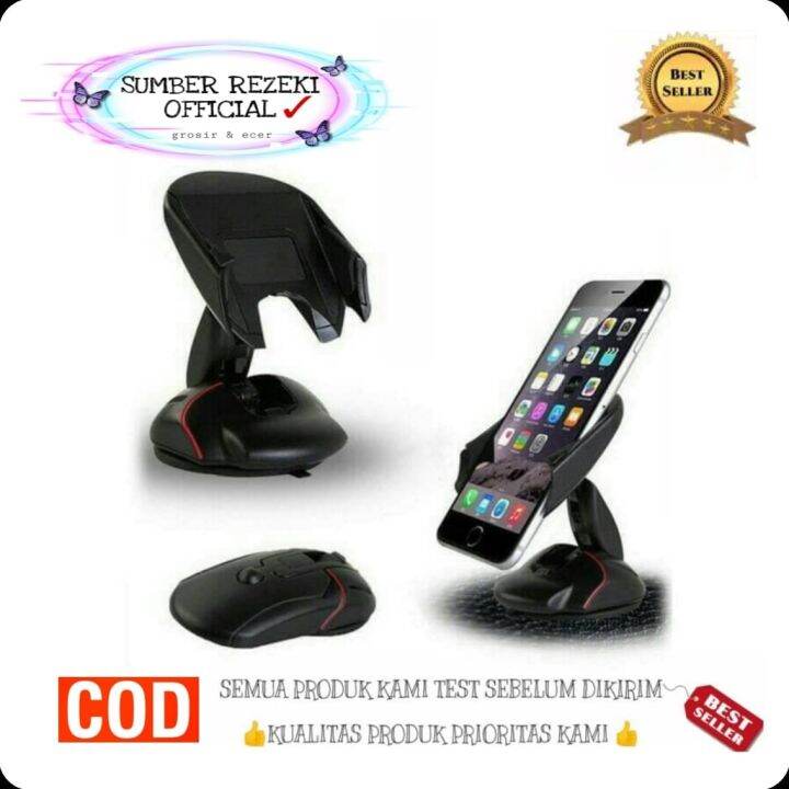 SR - Holder Phone Car Stand Bentuk Mouse Shape Handphone GPS Mobil Unik ...