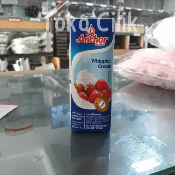 anchor whip cream 250 ml dairy krim cair topping uht makanan minuman ...